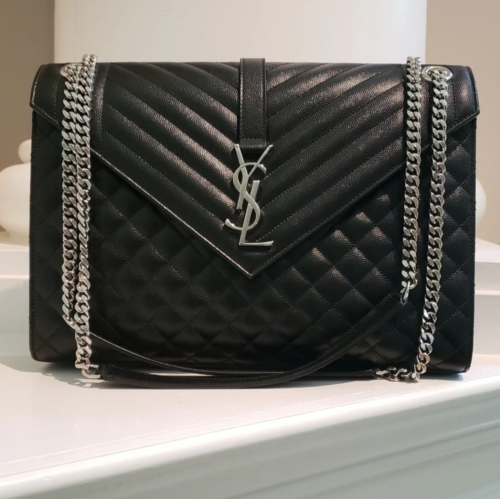 Ysl Envelope Large Bag In Mix Matelass Grain De Poudr… - Gem